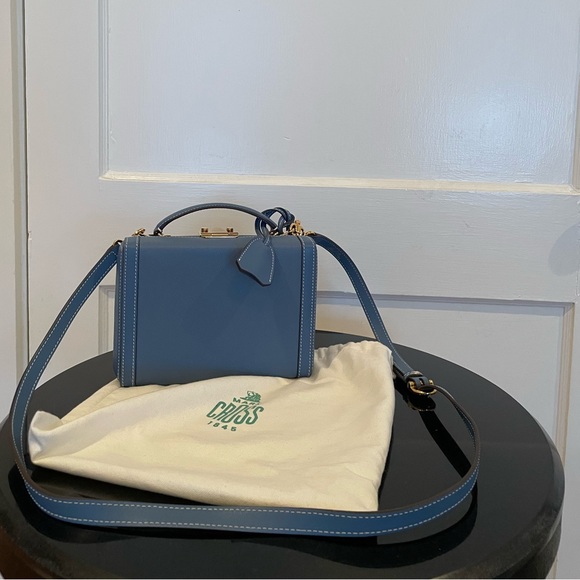 Mark Cross | Bags | Mark Cross Grace Box Bag In Light Blue Like New ...
